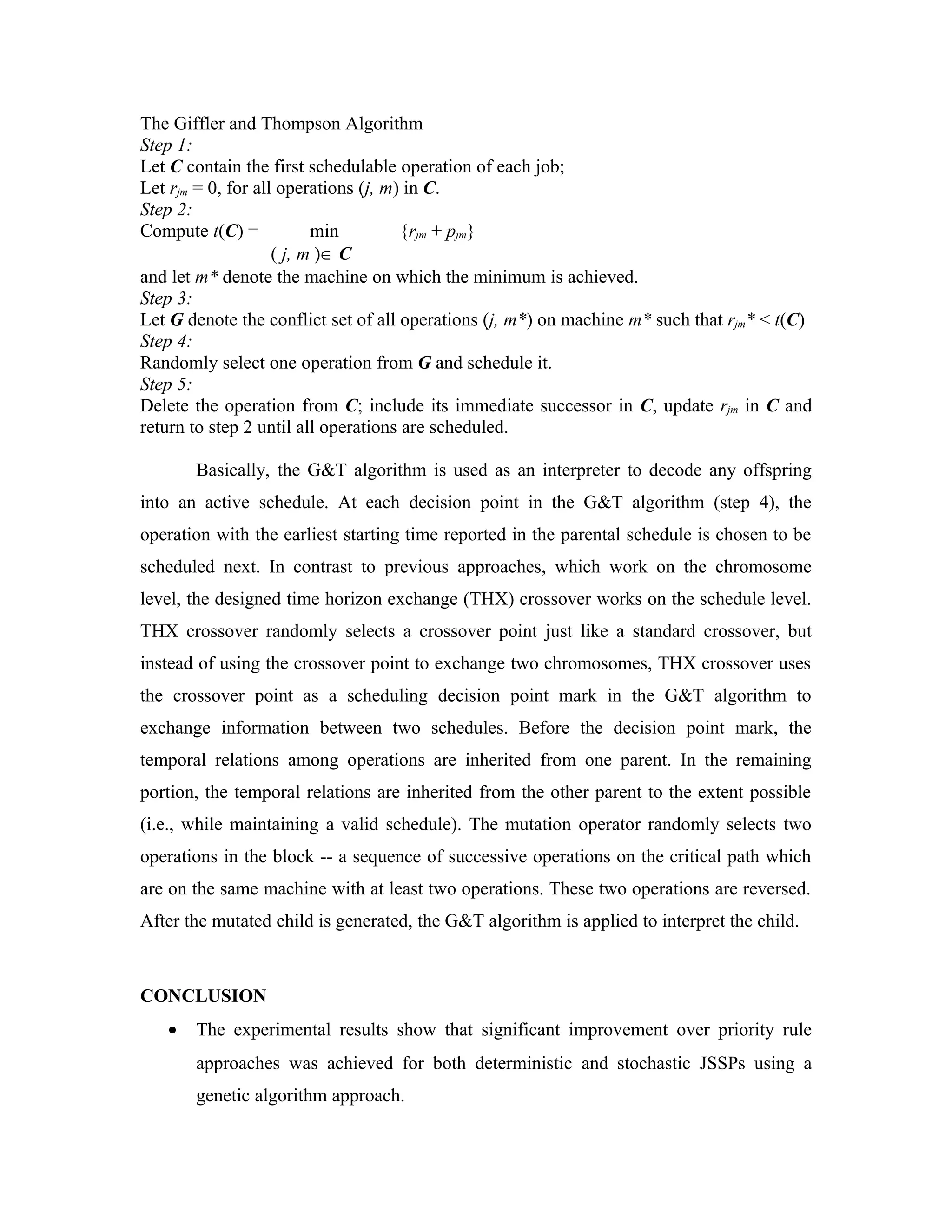 A Genetic Algorithm Approach To Static Job Shop Scheduling Pdf