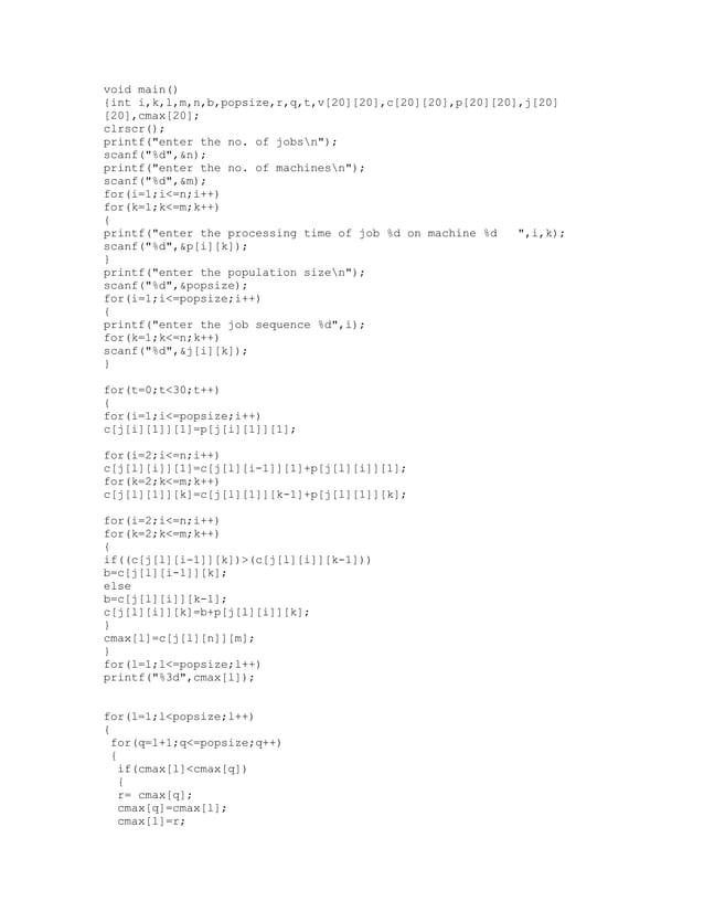 A Genetic Algorithm Approach To Static Job Shop Scheduling Doc