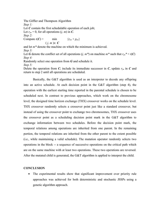 A genetic algorithm approach to static job shop scheduling | DOC