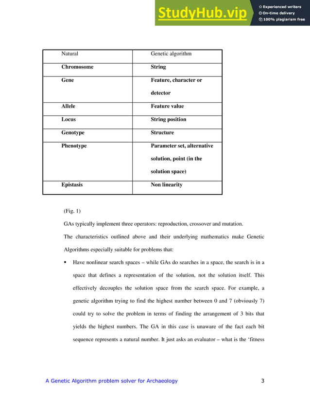 A Genetic Algorithm Problem Solver For Archaeology Pdf