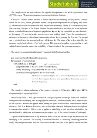 A Genetic Algorithm To Solve The Timetable Problem | PDF