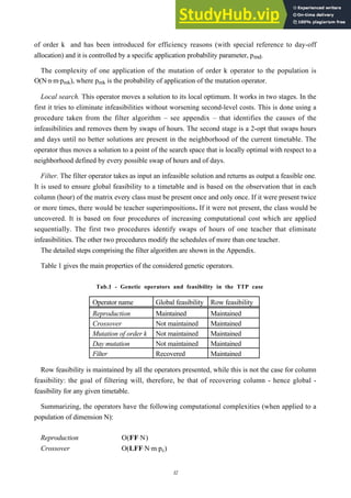 A Genetic Algorithm To Solve The Timetable Problem | PDF