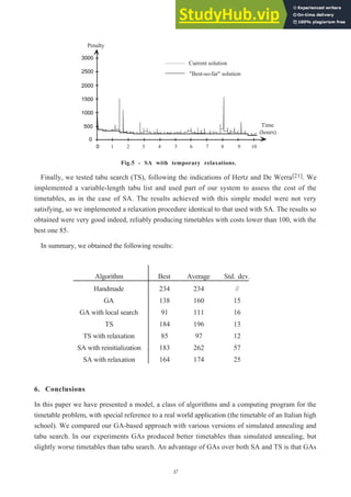A Genetic Algorithm To Solve The Timetable Problem | PDF