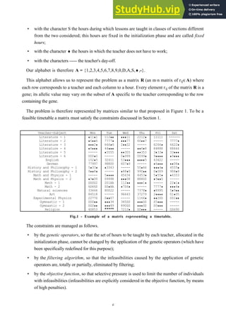 A Genetic Algorithm To Solve The Timetable Problem | PDF