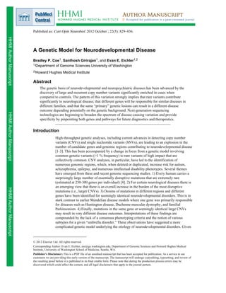 A genetic model for neurodevelopmental disease | PDF