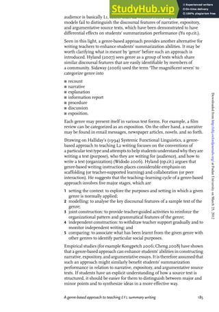A Genre-Based Approach To Teaching EFL Summary Writing | PDF | Homework ...