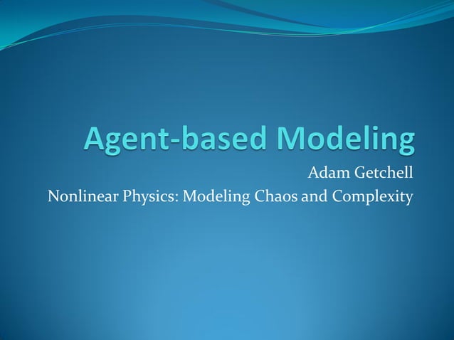 Agent based modeling-presentation | PDF