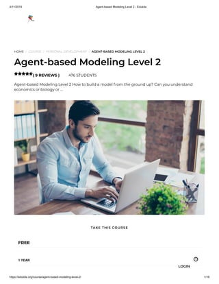Agent based modeling level 2 - edukite | PDF