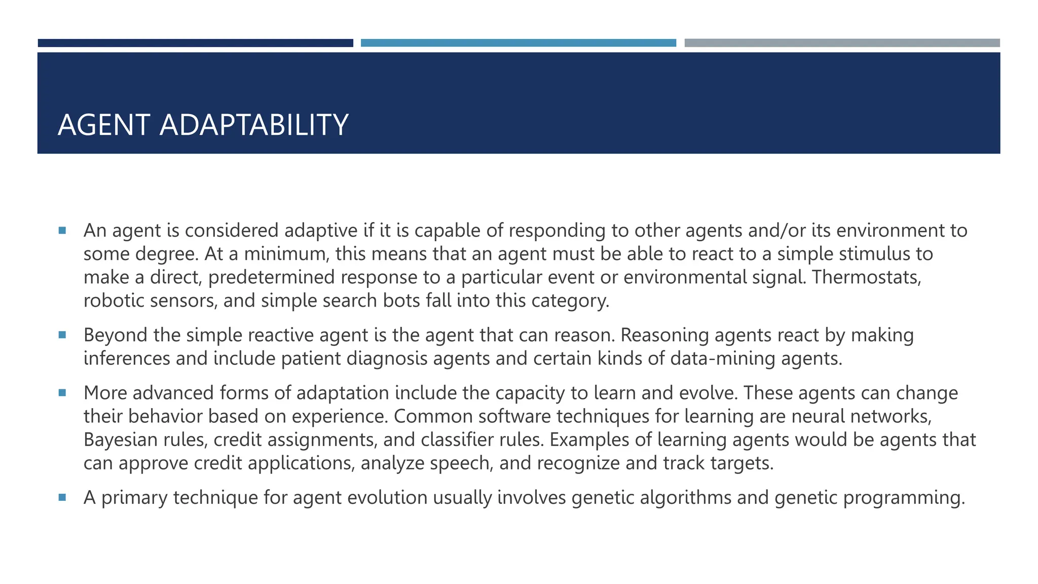 Agent Adaptability in a machine learning | PPTX