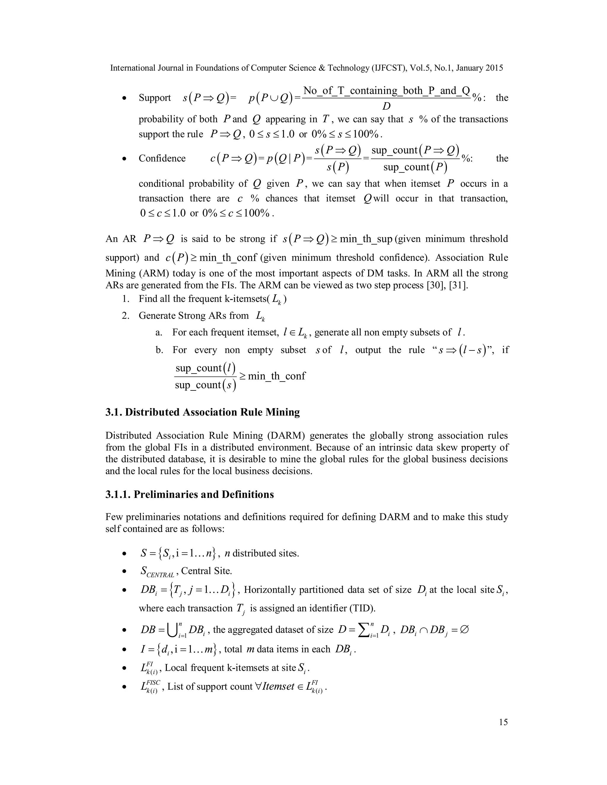 Agent based frameworks for distributed association rule mining an analysis | PDF