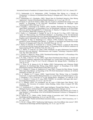 Agent based frameworks for distributed association rule mining an analysis | PDF