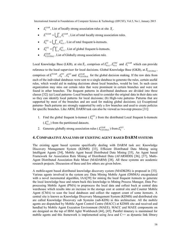 Agent based frameworks for distributed association rule mining an analysis | PDF