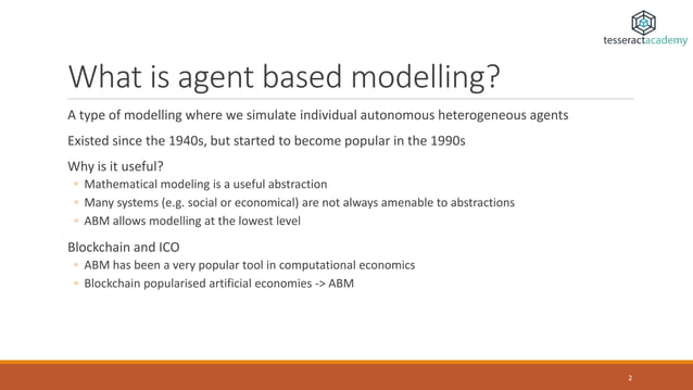 Agent based modelling | PPTX