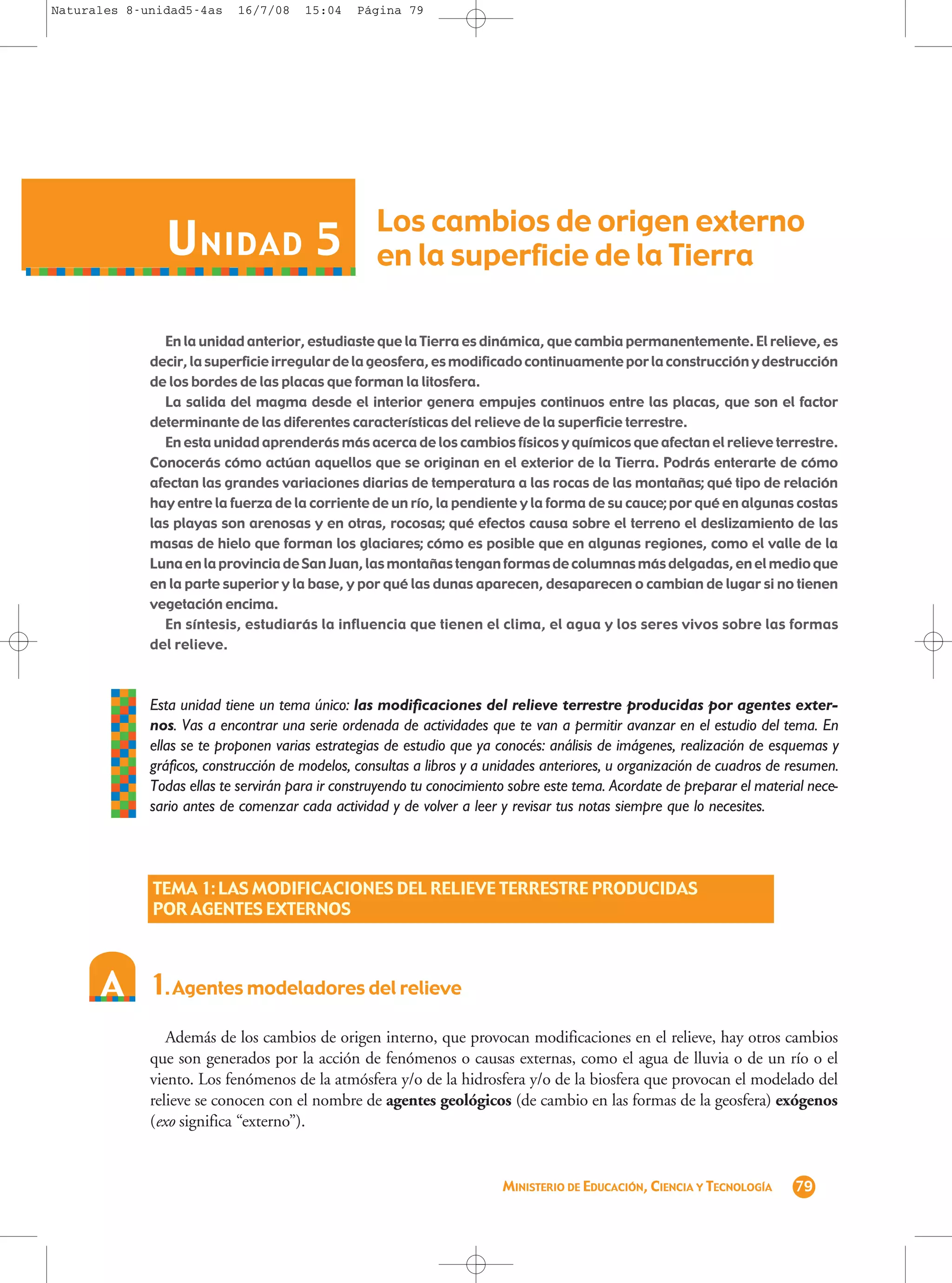 Agentes externos del modelado terrestre | PDF