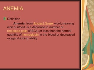 Agentes para el tratamiento de la anemia | PPT
