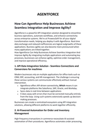 Agentforce AI: Seamless API integration Solutions for Businesses | PDF