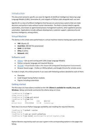 Agentic AI Use Cases using GenAI LLM models | PDF