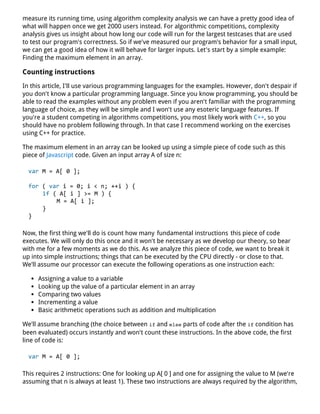 A gentle introduction to algorithm complexity analysis | PDF