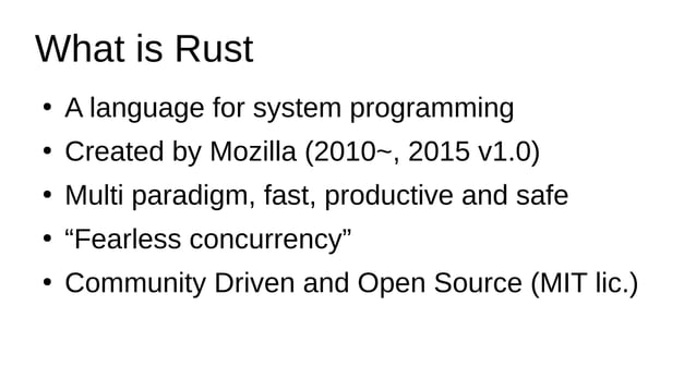 The Rust Programming Language | PPT