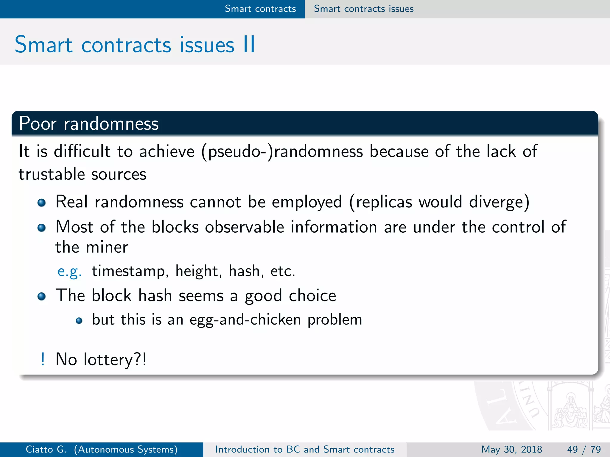 A Gentle Introduction To The Blockchain And Smart Contracts Ppt