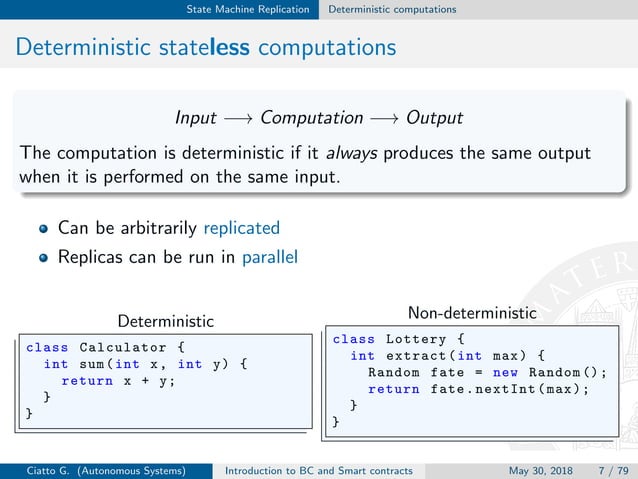 A gentle introduction to the Blockchain and Smart Contracts | PPT