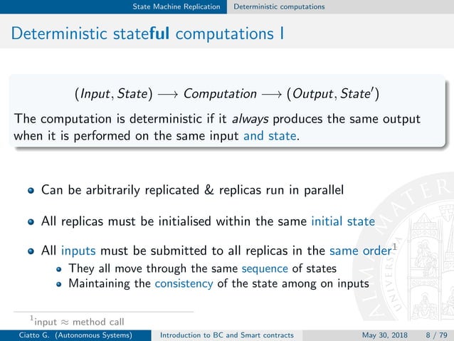 A gentle introduction to the Blockchain and Smart Contracts | PPT