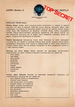 CIA - Agent Profile - Peter Newton | PDF