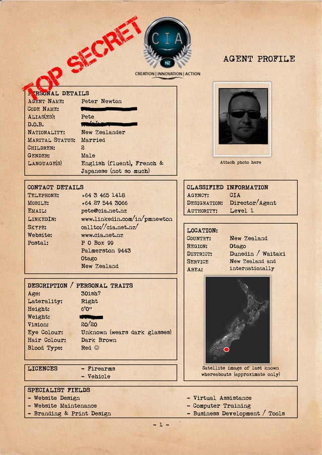 CIA - Agent Profile - Peter Newton