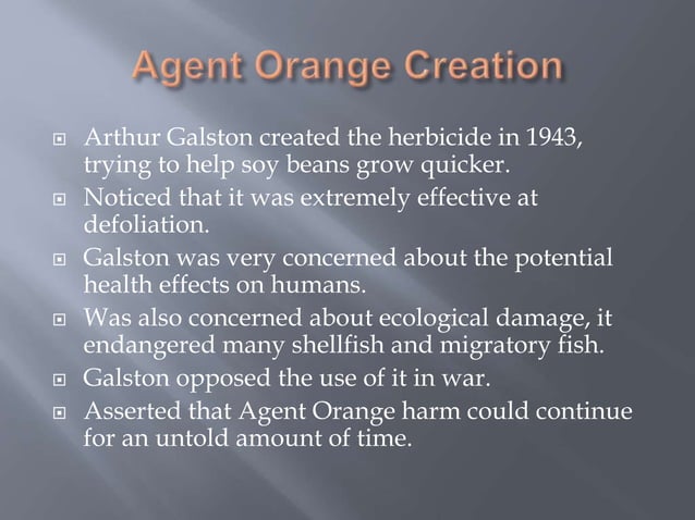 Agent orange and its devastating effects | PPTX | Zoos & Aquariums ...