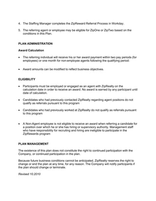 ZipReward Agent Referral Plan | PDF
