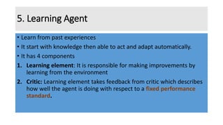 Agents in Artificial intelligence | PPTX