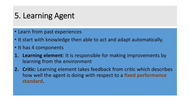 Agents in Artificial intelligence | PPTX | Artificial Intelligence | Technology & Computing