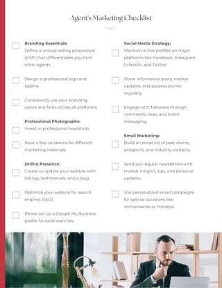 Agent's Marketing Checklist.pdf | Real Estate Industry | Industries