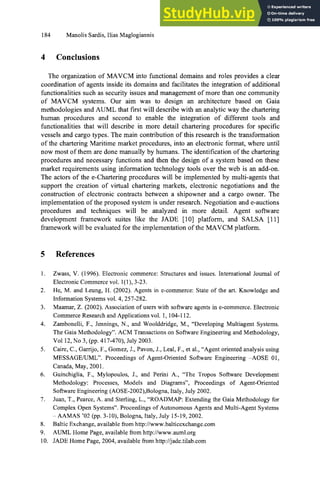 Agents Methodologies For E-Chartering Market Design | PDF