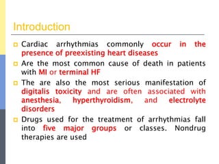 Agents used in cardiac arrhythmias pptx. | PPT