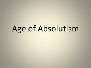 Age of Absolutism & English Civil War | PPTX