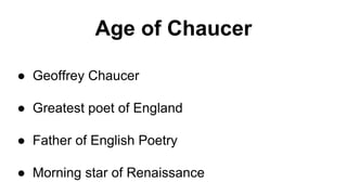 Age of chaucer | PPTX