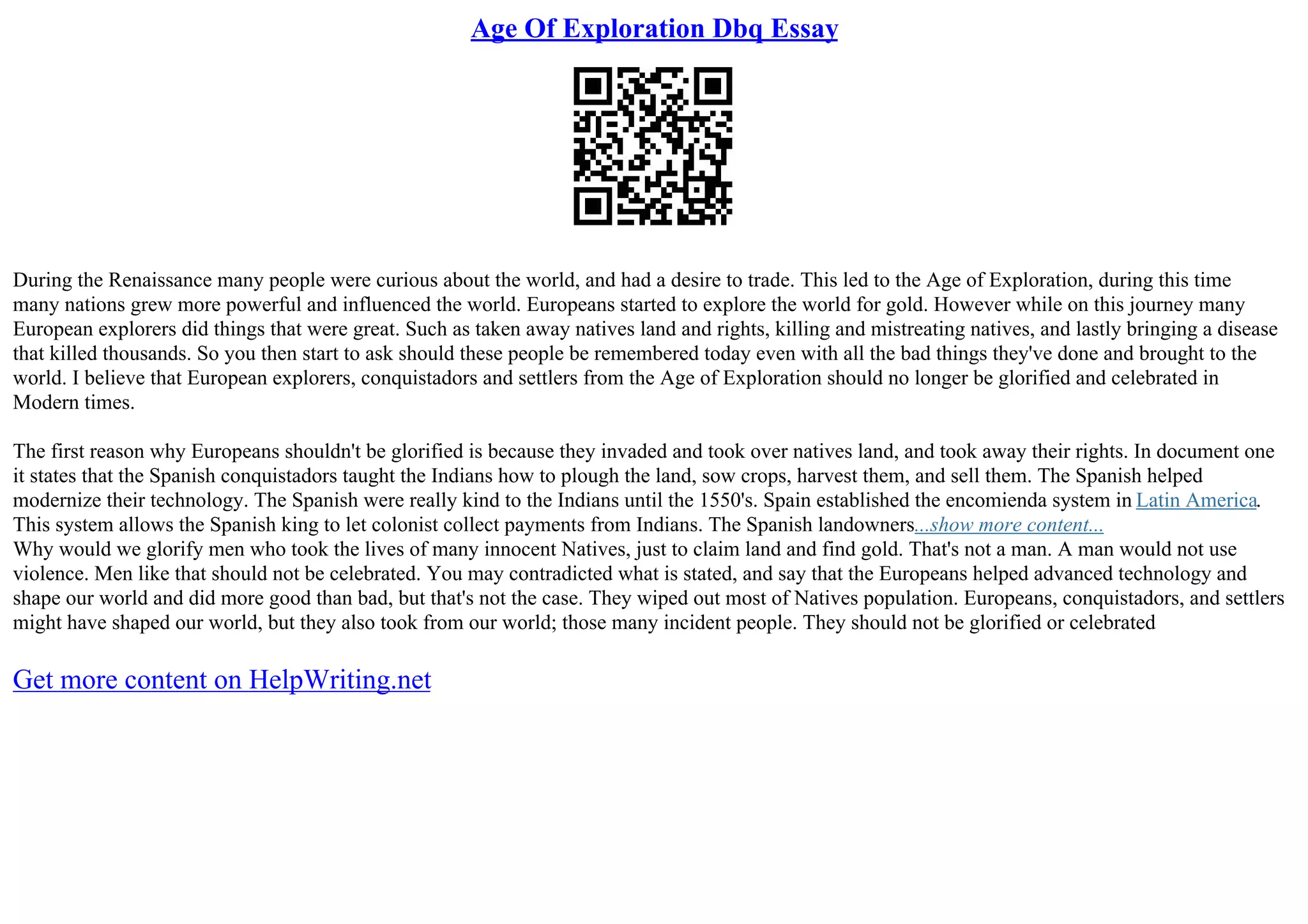 Age Of Discovery Essay | PDF