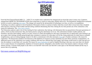 Age Of Discovery Essay | PDF