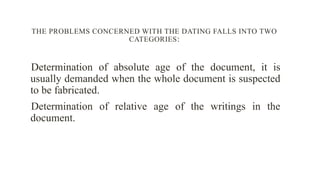 Age of document.pptx Questioned Documents | PPTX