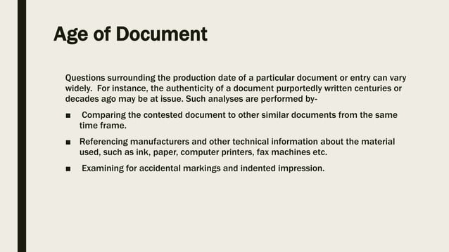 Age of document ppt mansi | PPTX