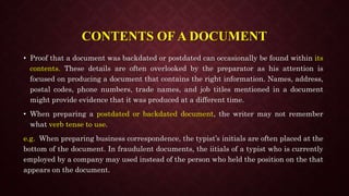 Age of documents (Questioned Document) | PPTX