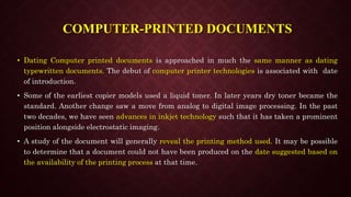 Age of documents (Questioned Document) | PPTX