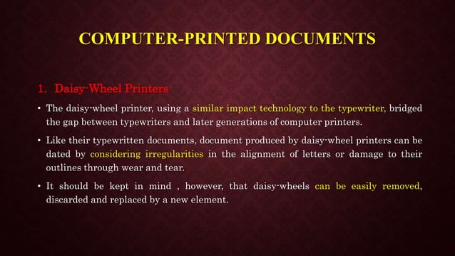 Age of documents (Questioned Document) | PPTX | Desktop Publishing ...