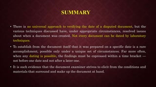 Age of documents (Questioned Document) | PPTX