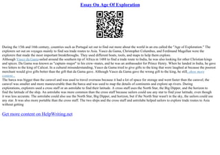 Age Of Exploration Dbq Essay | PDF