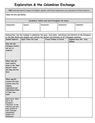 Age of Exploration Era worksheet - 1.pdf | Europe Travel | Travel Locations