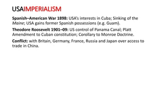 CAMBRIDGE AS HISTORY REVISION - AGE OF IMPERIALISM: 1.2 USA AS A WORLD ...