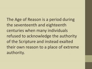 Age of reason | PPTX