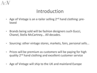 Age of Vintage | PPTX